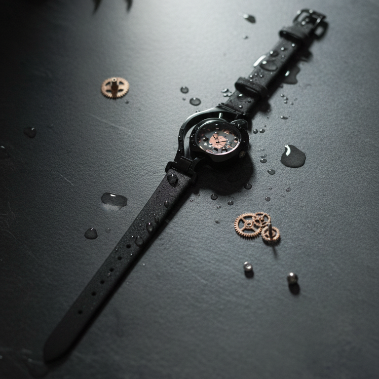 Apple-Silhouette Analog Watch (Midnight Black) – Super Gold Store